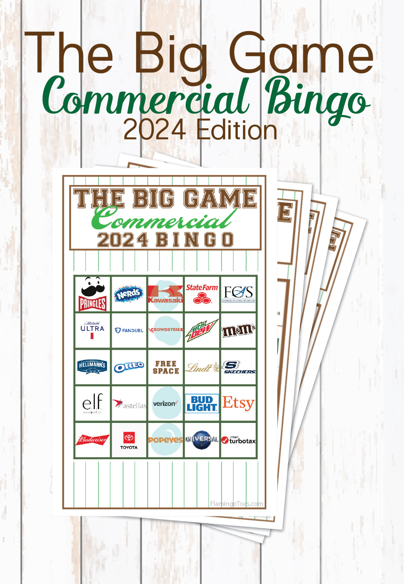 2024 Big Game Commercial Bingo