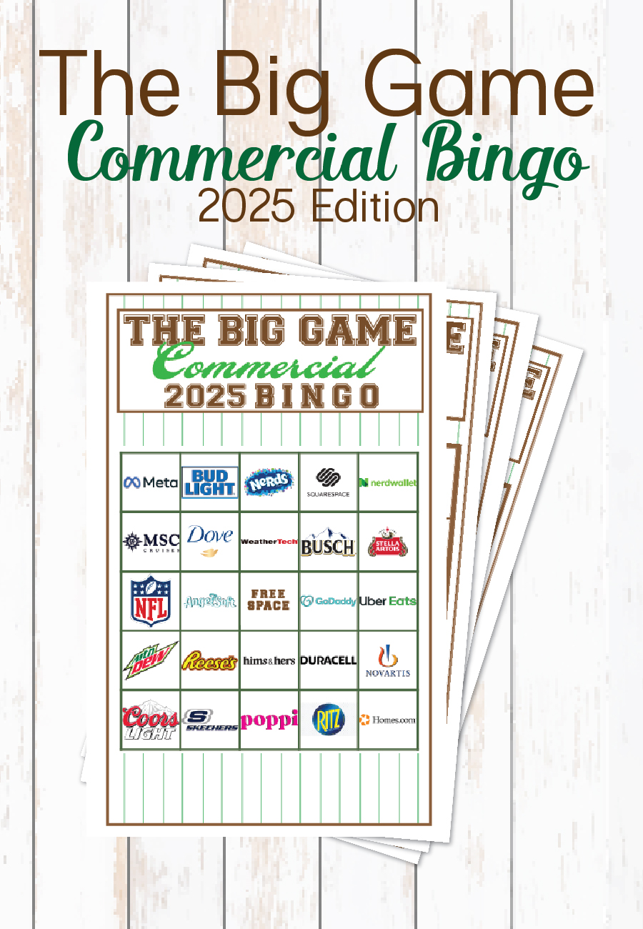2025 Big Game Commercial Bingo